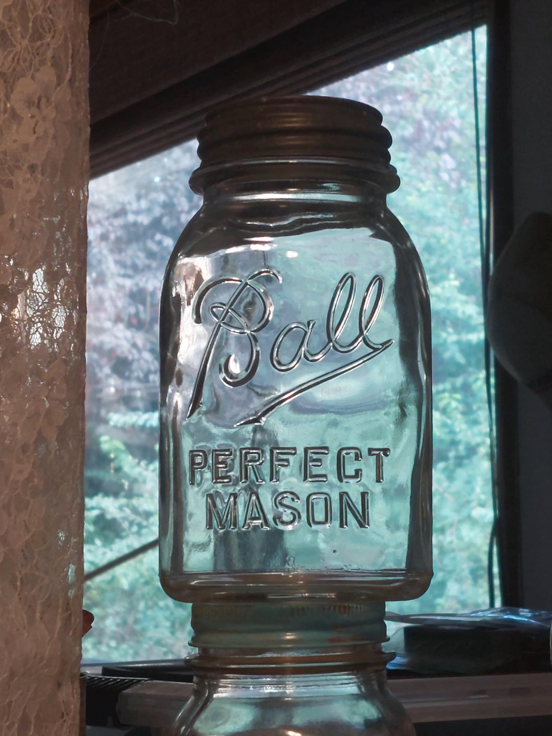 Rare Correct Cap Big Embossing and Jar for 1933-41 Clear Quart Canning ...