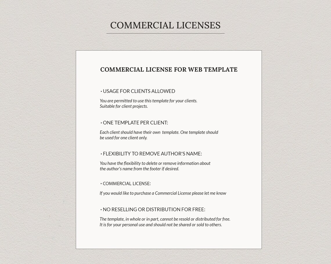 Commercial License for Squarespace Website Template "elegance Estate ...
