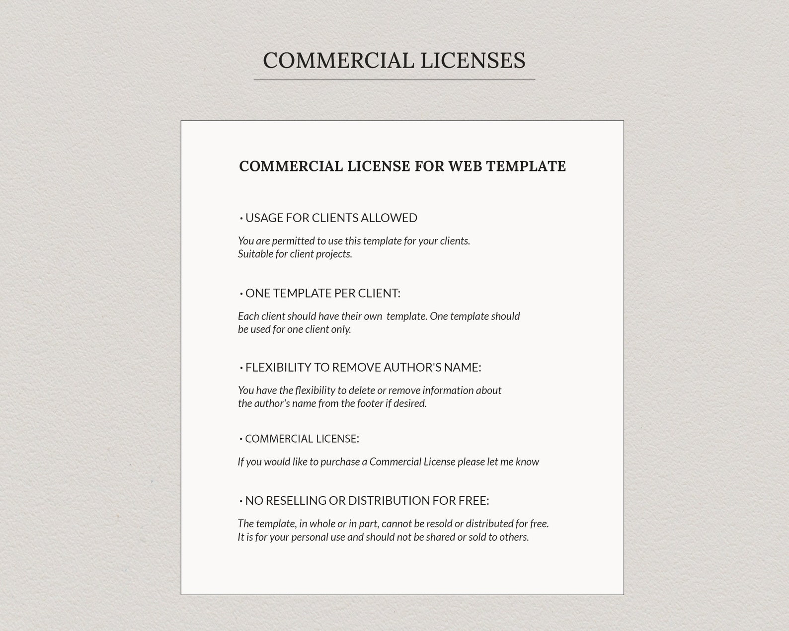 Commercial License for Squarespace Website Template "elegance Estate ...