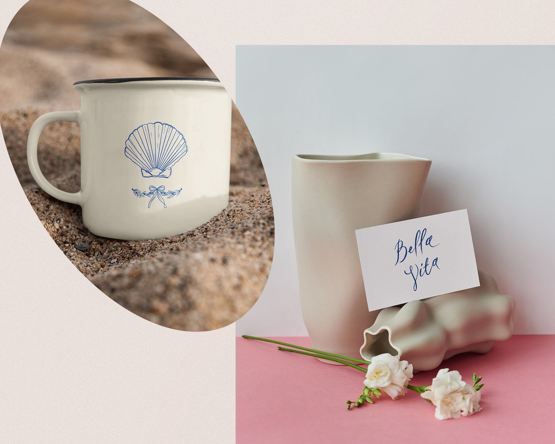 Beach Svg for Canva. Seashell Svg for Wedding Stationary. Dinner Party ...