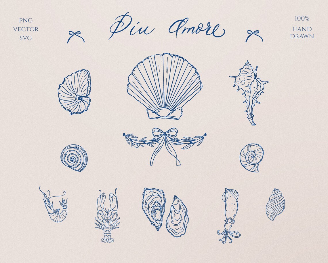 Beach Svg for Canva. Seashell Svg for Wedding Stationary. Dinner Party ...