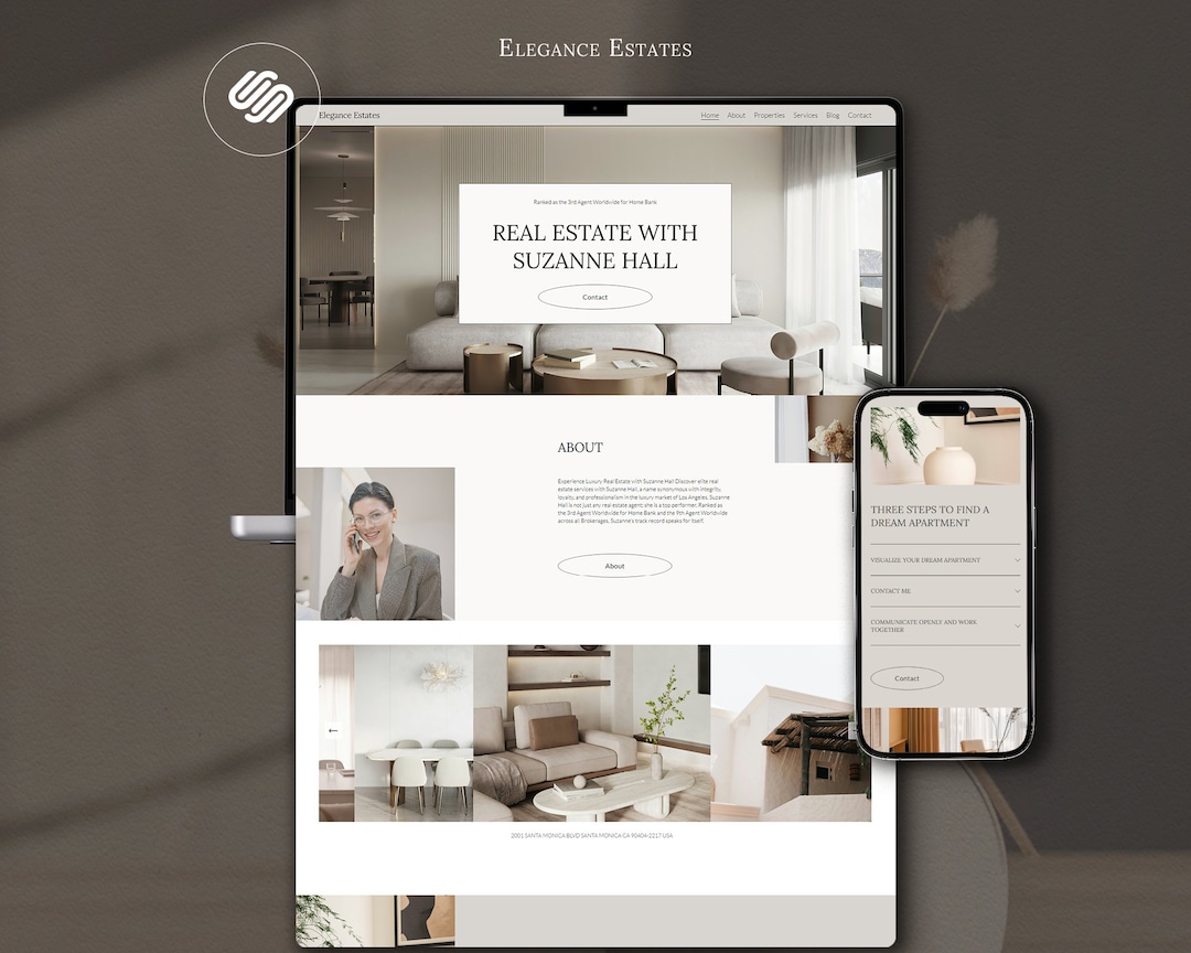 Real Estate Squarespace Website Template. Realtor Website Design ...