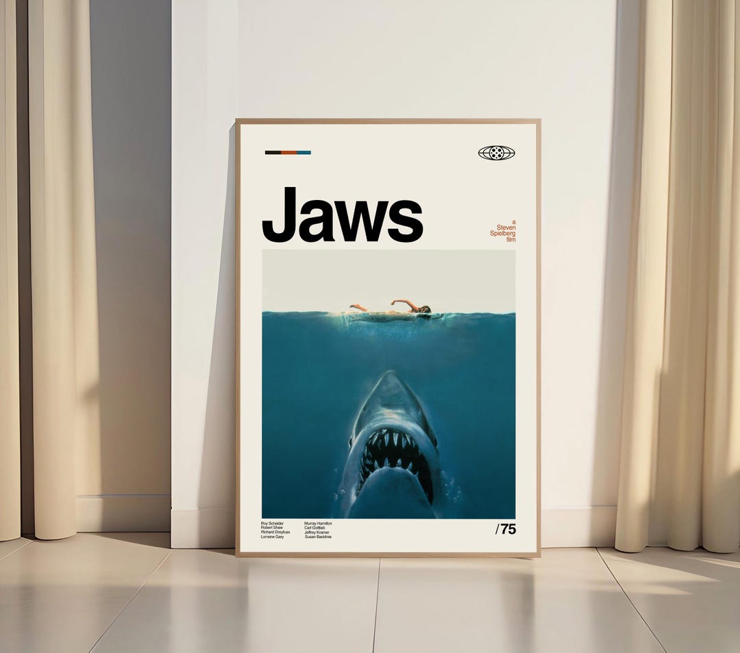 Jaws Movie Poster, Jaws Print, Jaws Poster, Horror Poster, Movie Poster ...