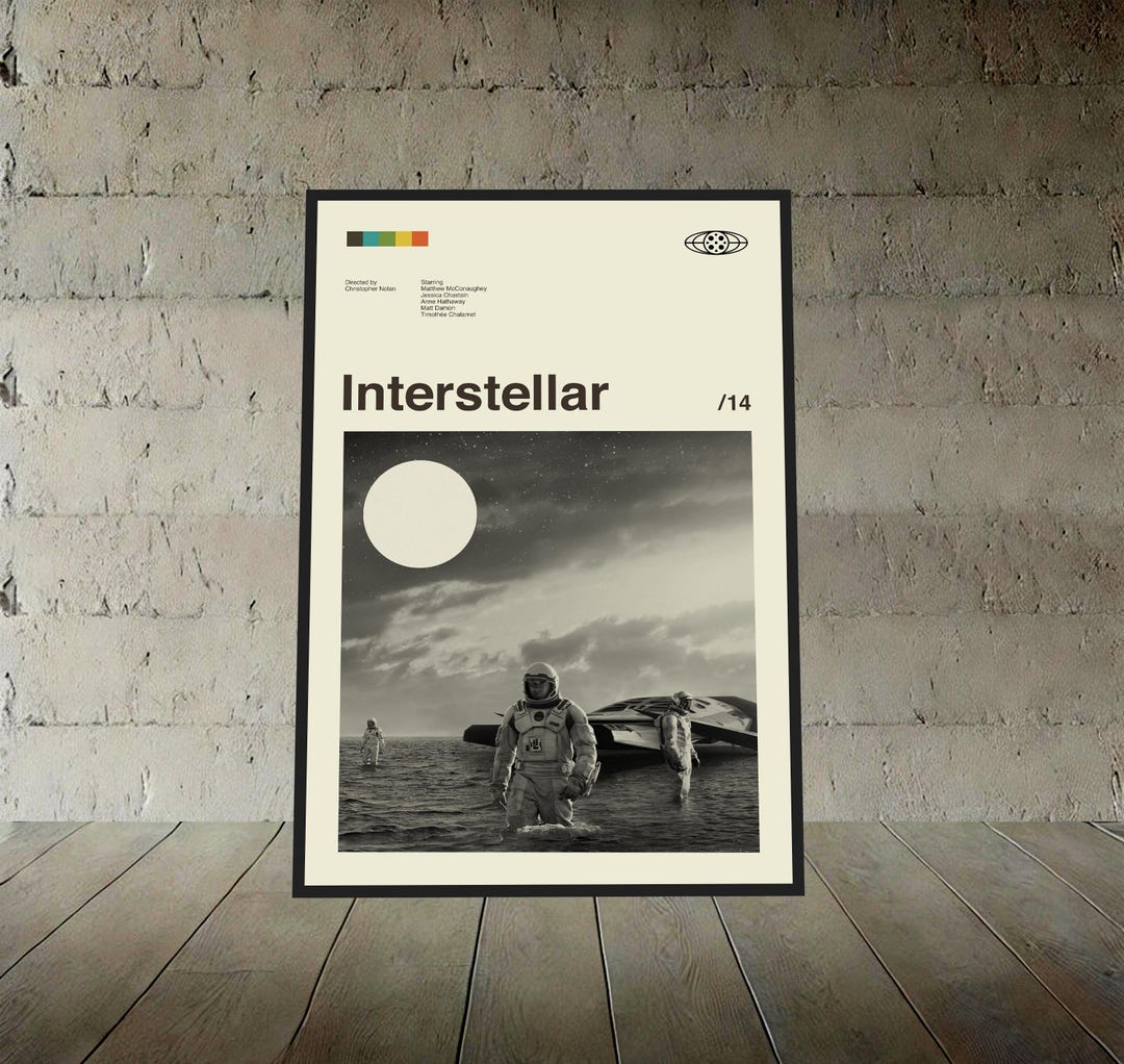 Interstellar Movie Poster, Interstellar Print, Movie Poster, Midcentury ...