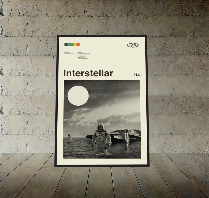 Interstellar Movie Poster, Interstellar Print, Movie Poster, Midcentury ...