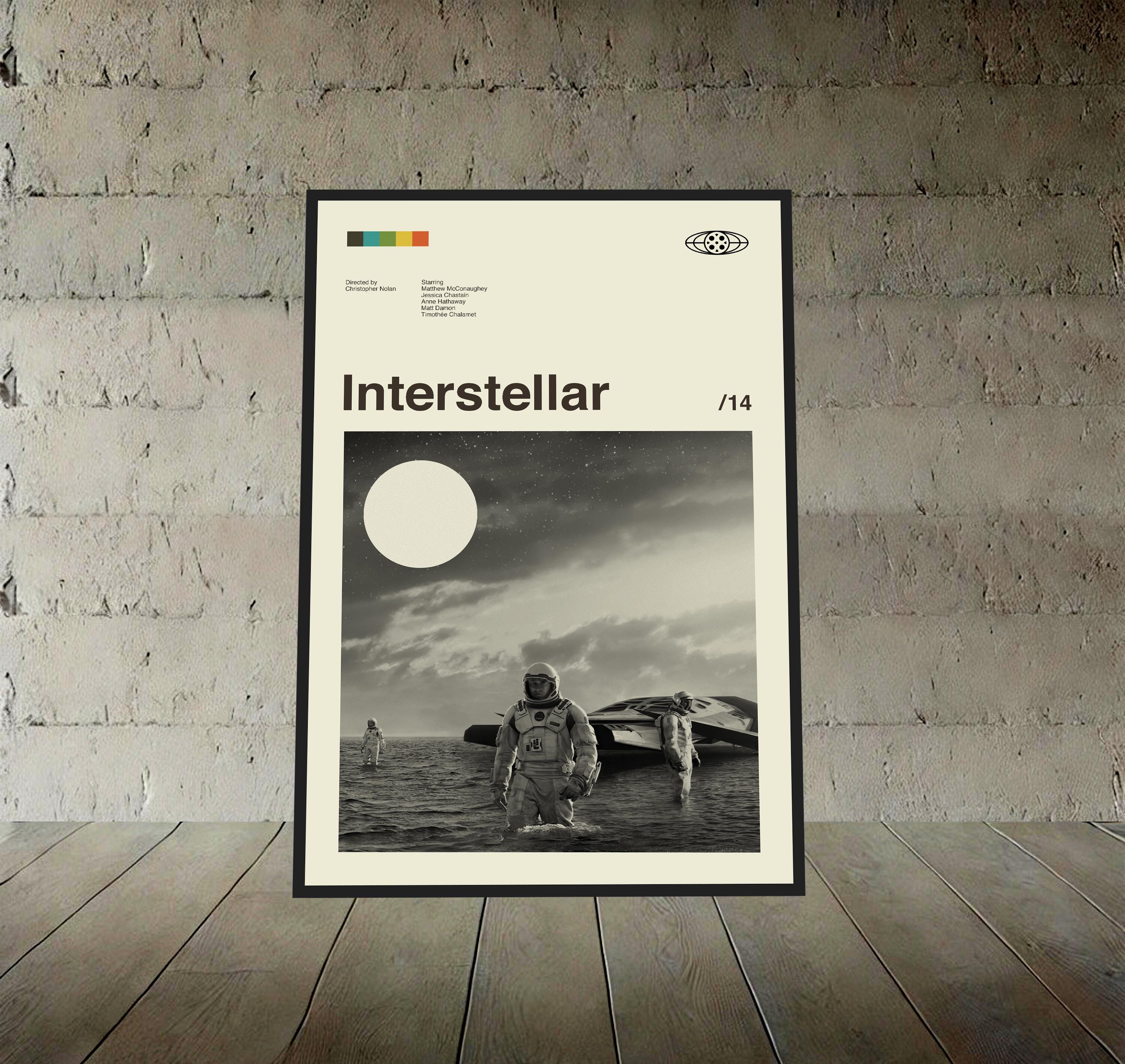 Interstellar Movie Poster, Interstellar Print, Movie Poster, Midcentury ...