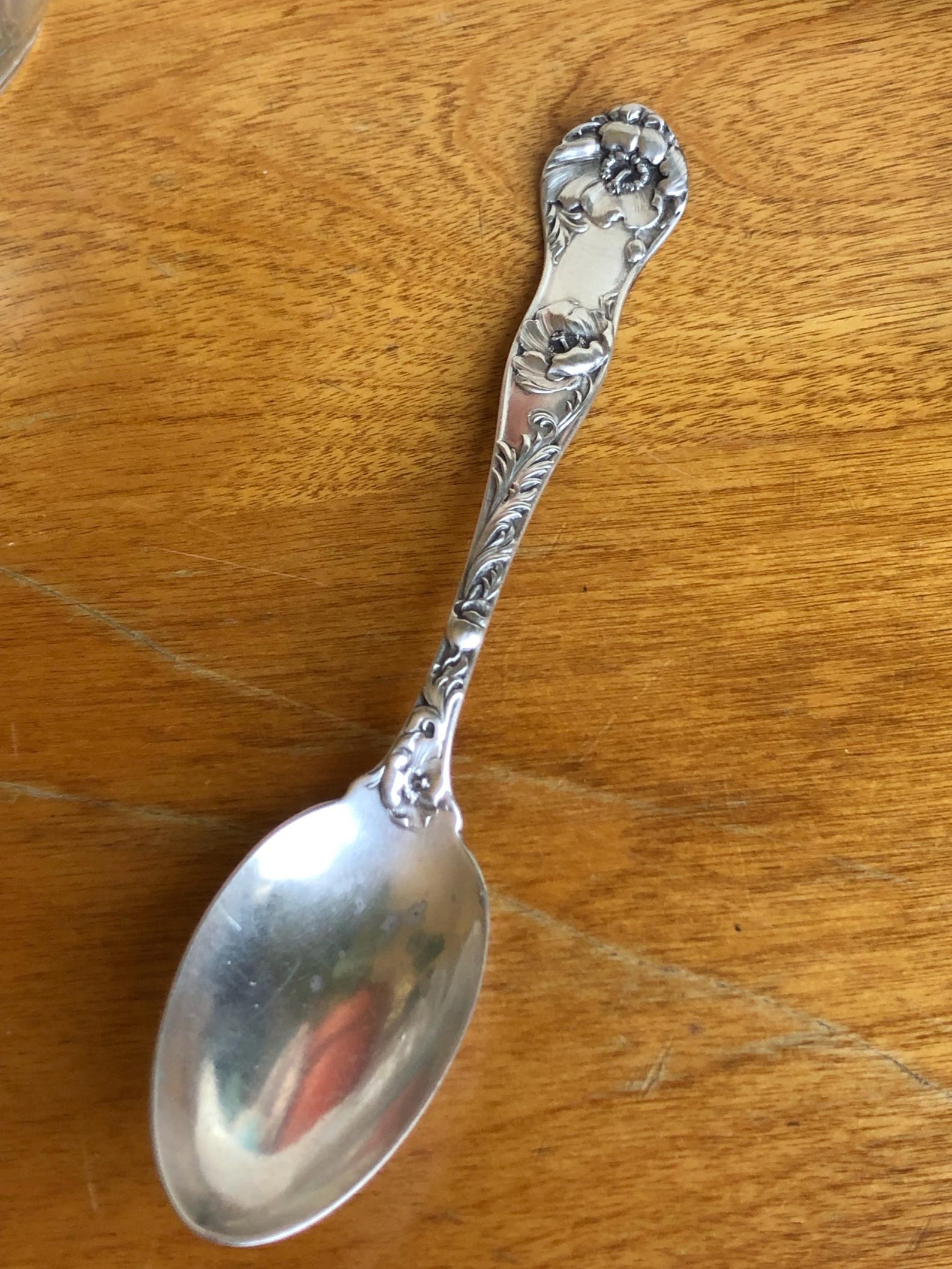 Vintage International Silver Co Sterling Spoon - Alpine Pattern - Etsy