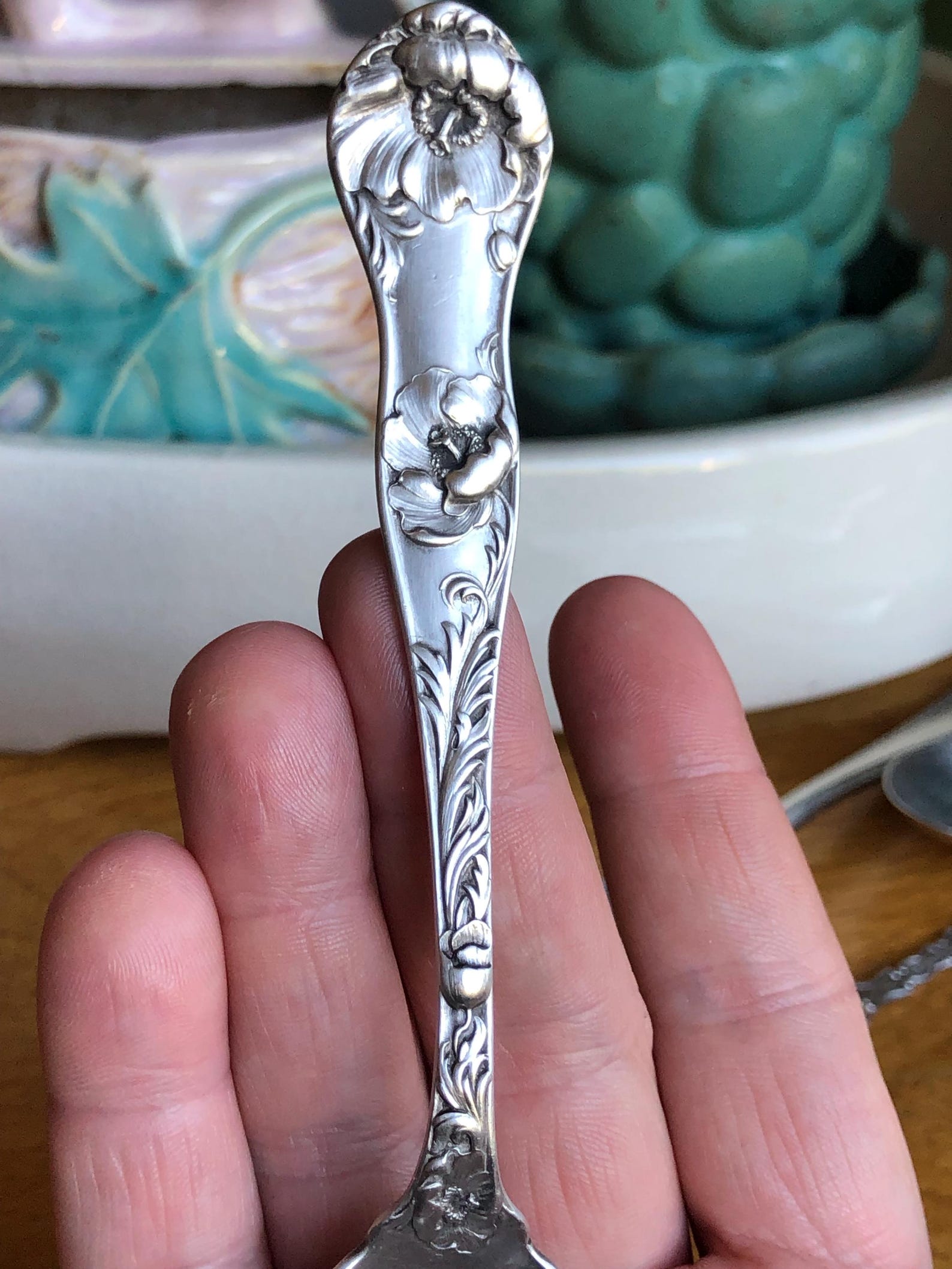 Vintage International Silver Co Sterling Spoon - Alpine Pattern - Etsy