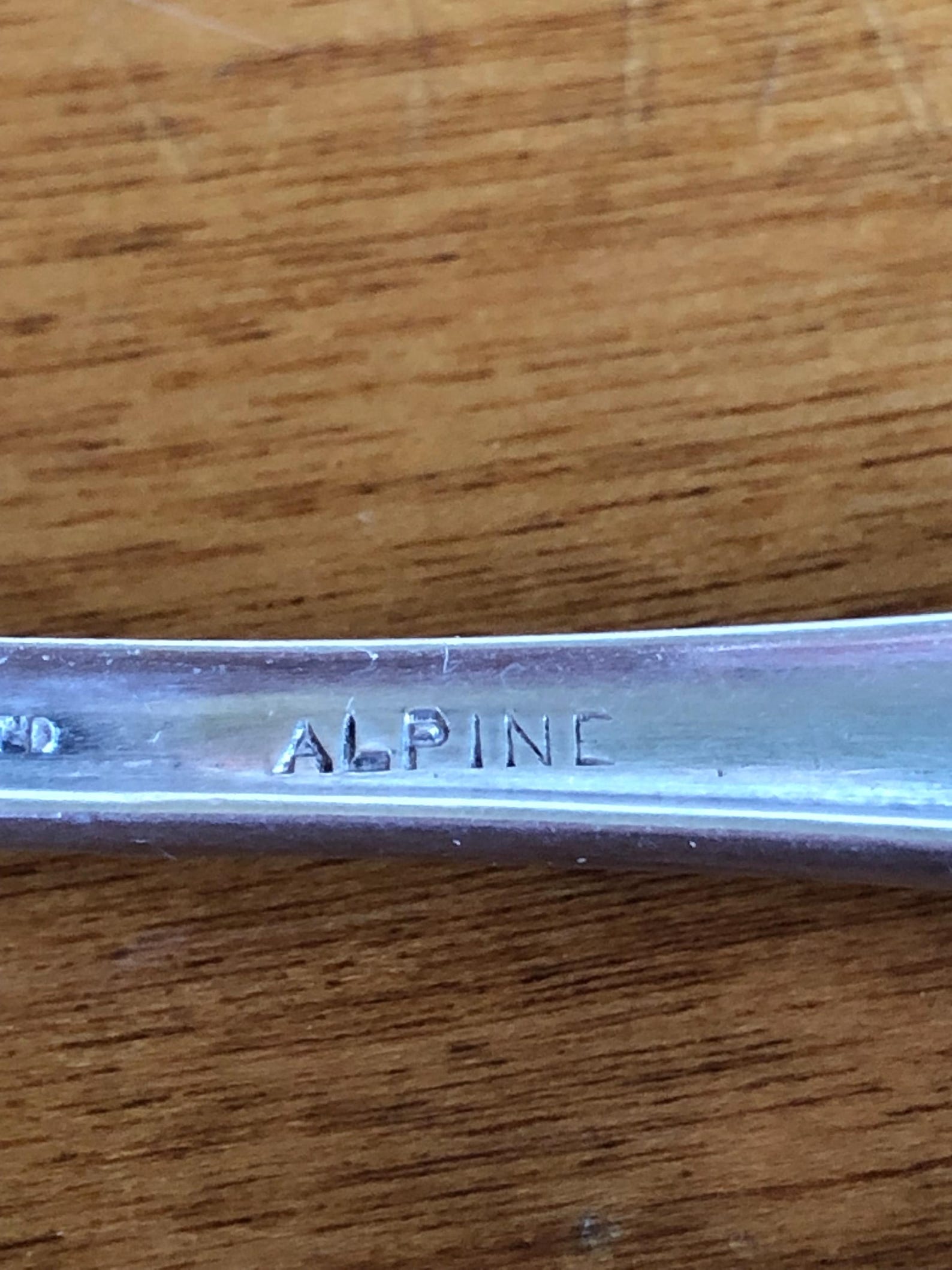 Vintage International Silver Co Sterling Spoon - Alpine Pattern - Etsy