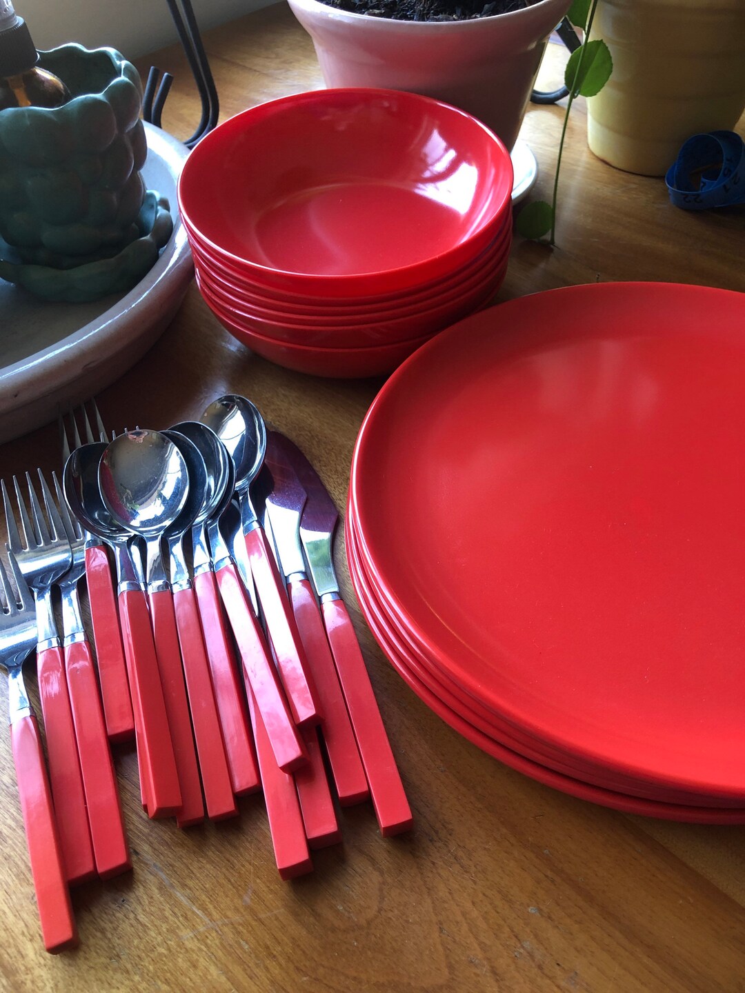 Vintage Melamine Plates Bowls & Flatware - Epicure - Etsy