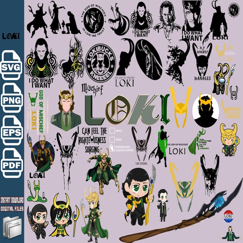Lok.i SVG-PNG-PDF Bundle, Loki Layered Svg, Loki Marvel Svg Cut Files ...