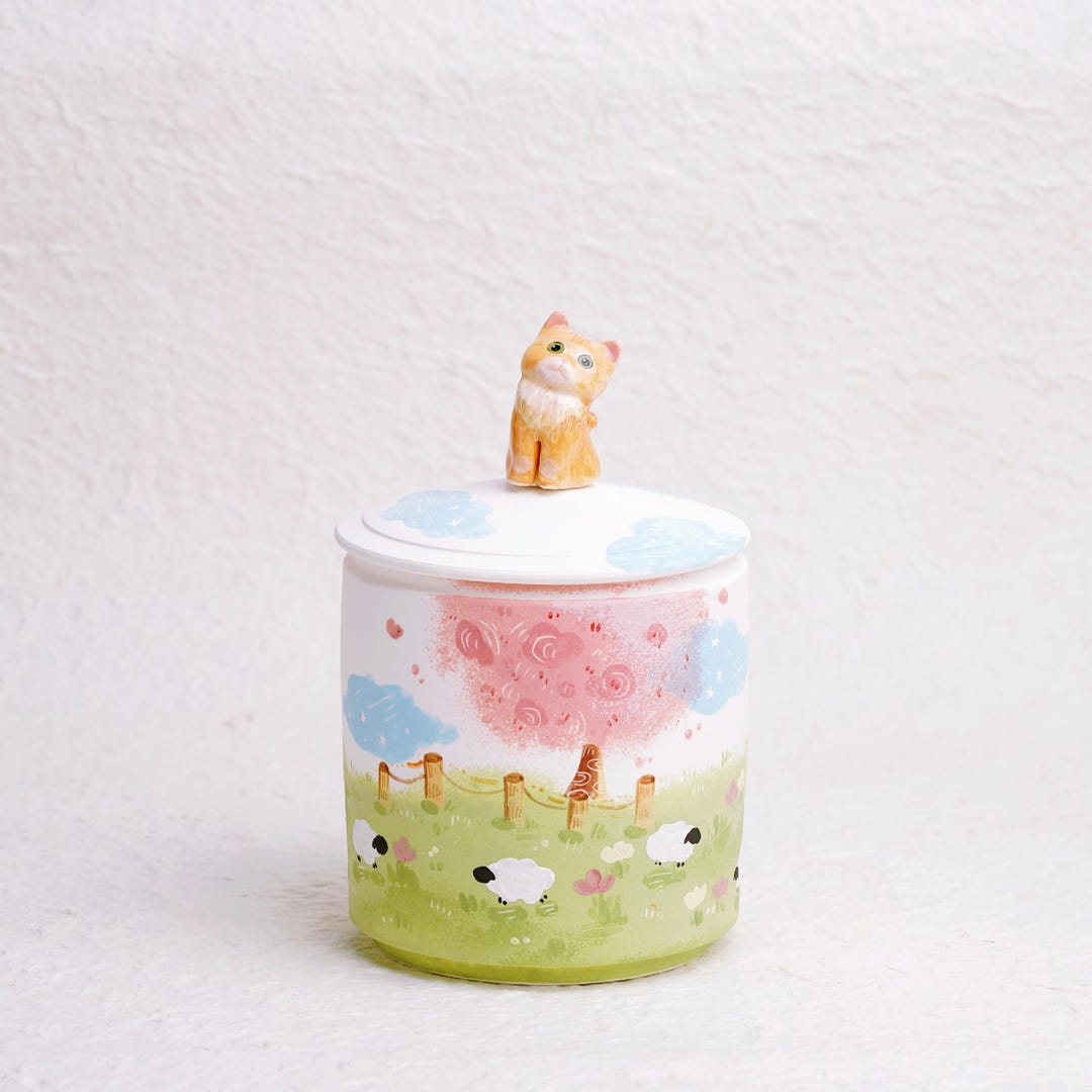 Custom Pet Urn: Handmade Ceramic Figurine & Scenery Theme - Etsy