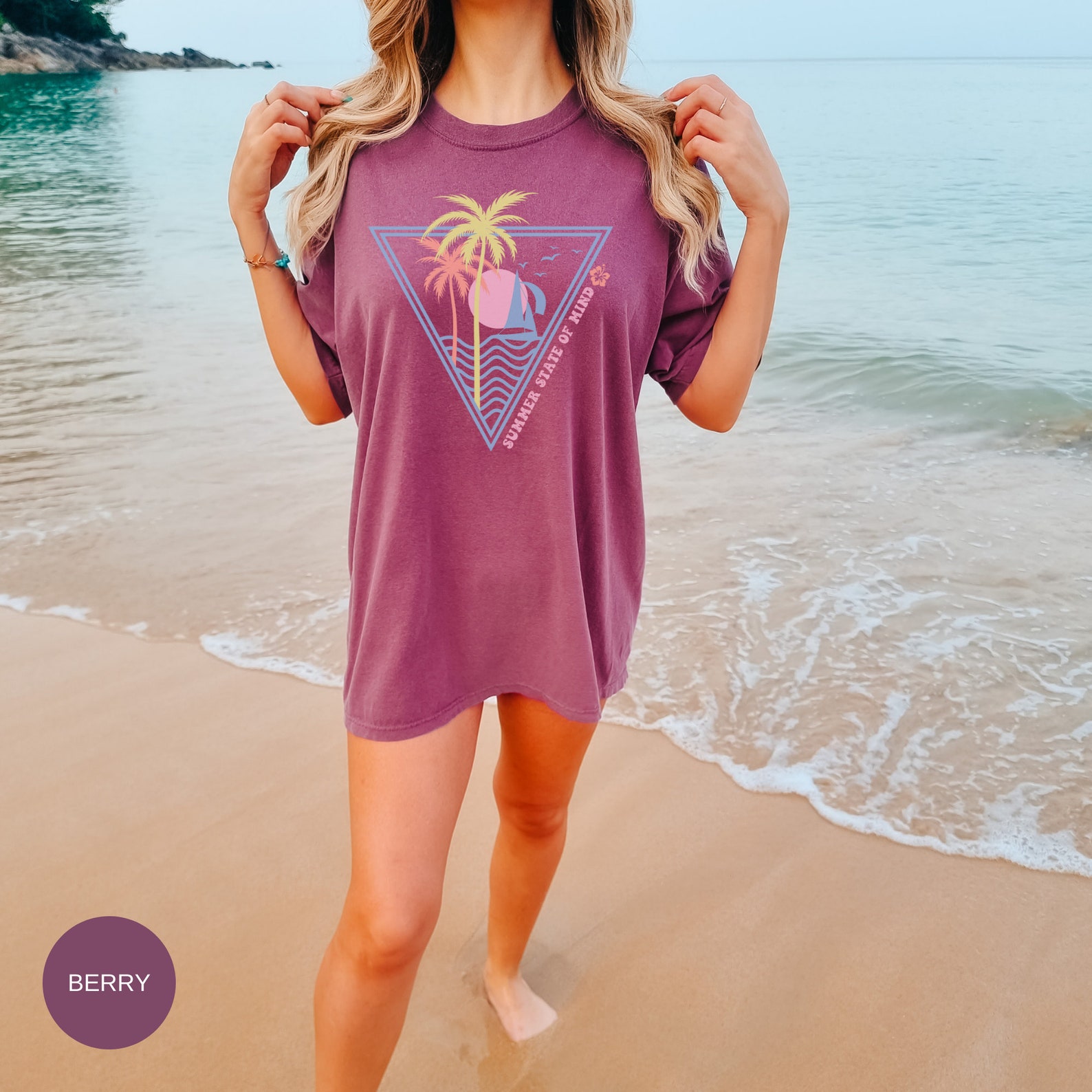 Beach T-shirt, Comfort Colors Oversized Summer Tee, Beach Vacation ...