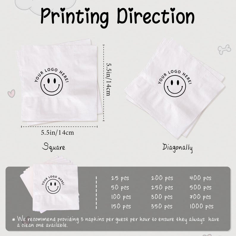 Personalized Logo Artwork Design, Custom Logo Cocktail Napkins Wedding ...