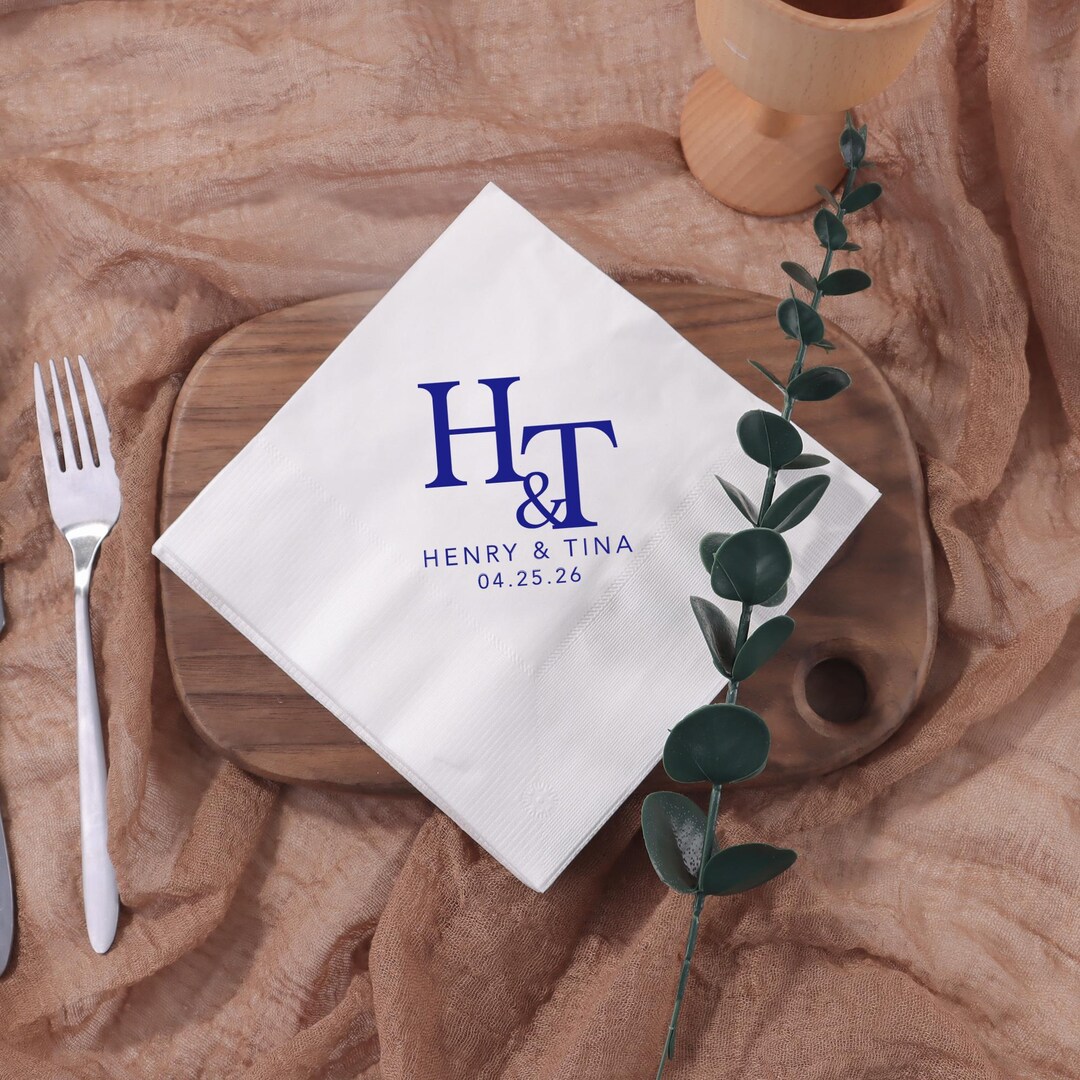Custom Logo Napkins, Artwork Design Napkins, Wedding Logo Napkins ...