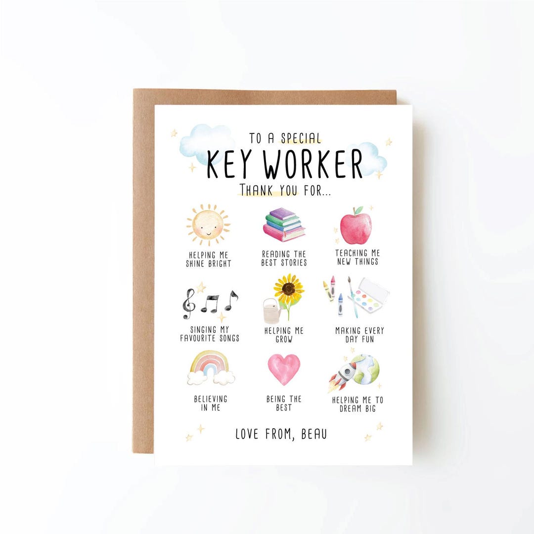 Personalised Thank You Key Worker / Nursery Card - Perfect Nursery ...