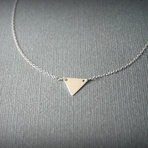 Tiny triangle sterling silver necklace minimalist | Etsy