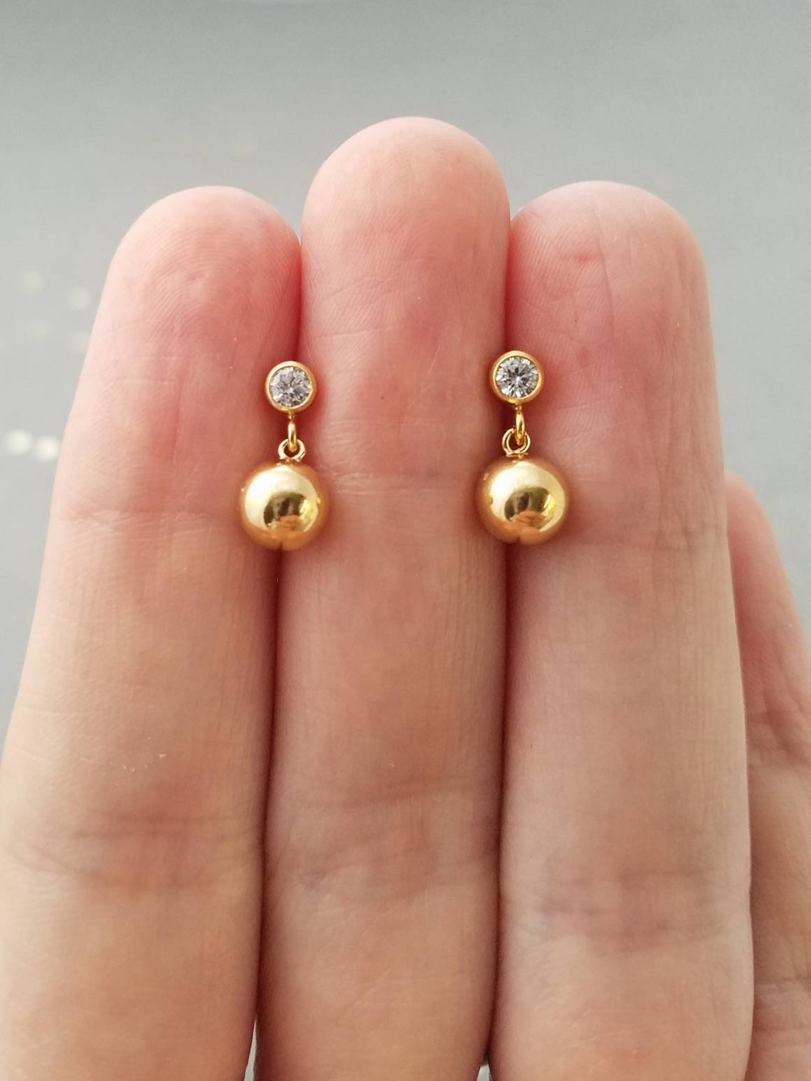 Tiny 14k Yellow Gold Filled Post Earrings 3mm CZ Post With - Etsy