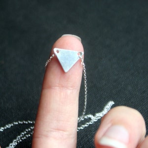 Tiny triangle sterling silver necklace minimalist | Etsy