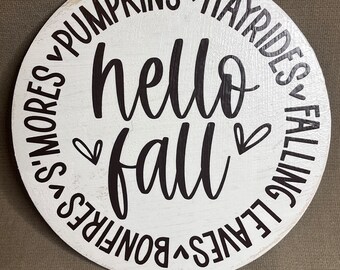 Hello Fall Sign - Etsy