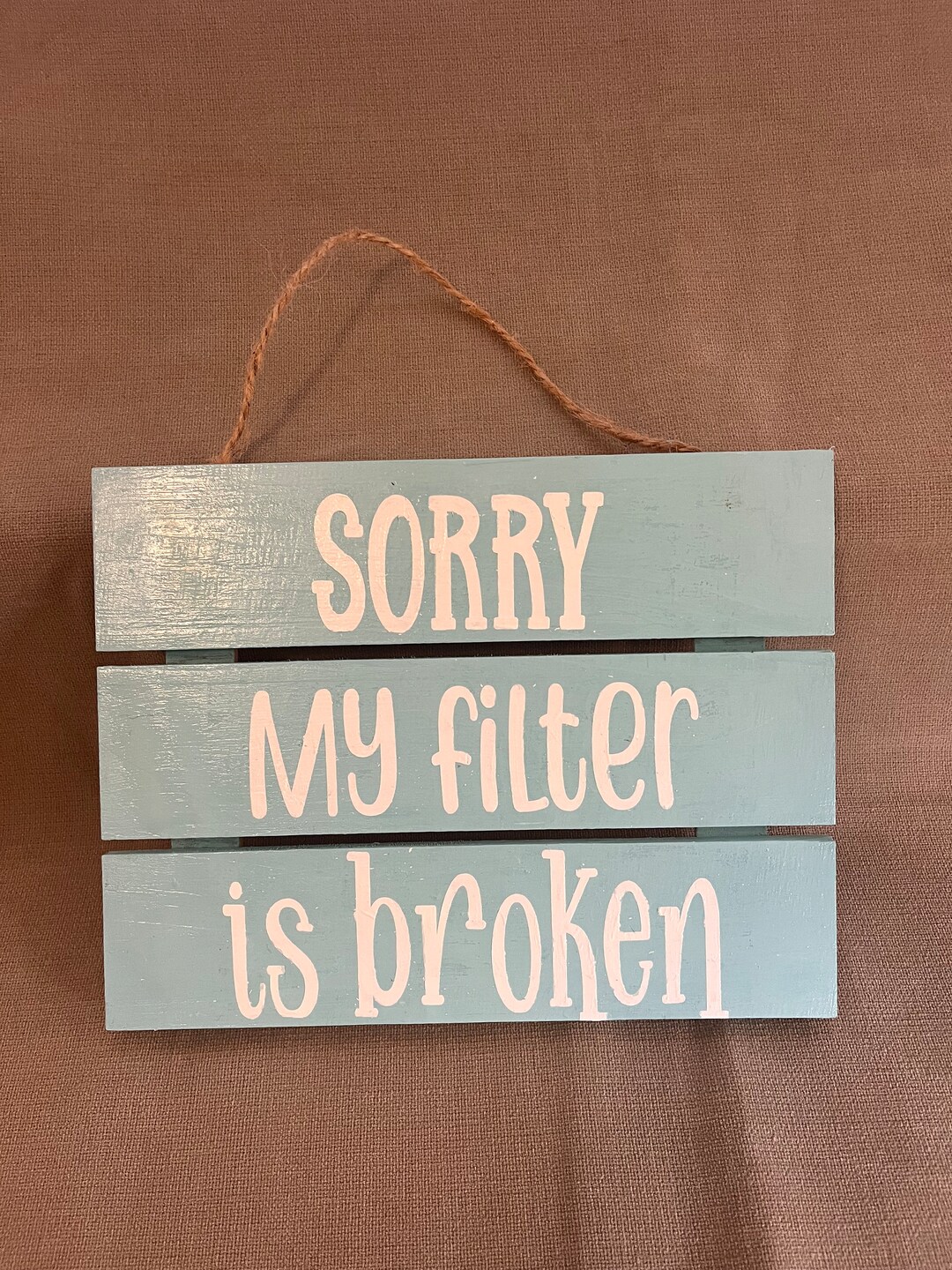 Sorry My Filter is Broken Wooden Sign - Etsy
