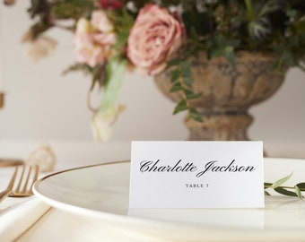 CLAIRE Minimal Modern Table Name Card Template, Printable Wedding Place ...