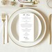 Wedding Menu Cards Place Settings Bundle Digital Template Minimalist ...