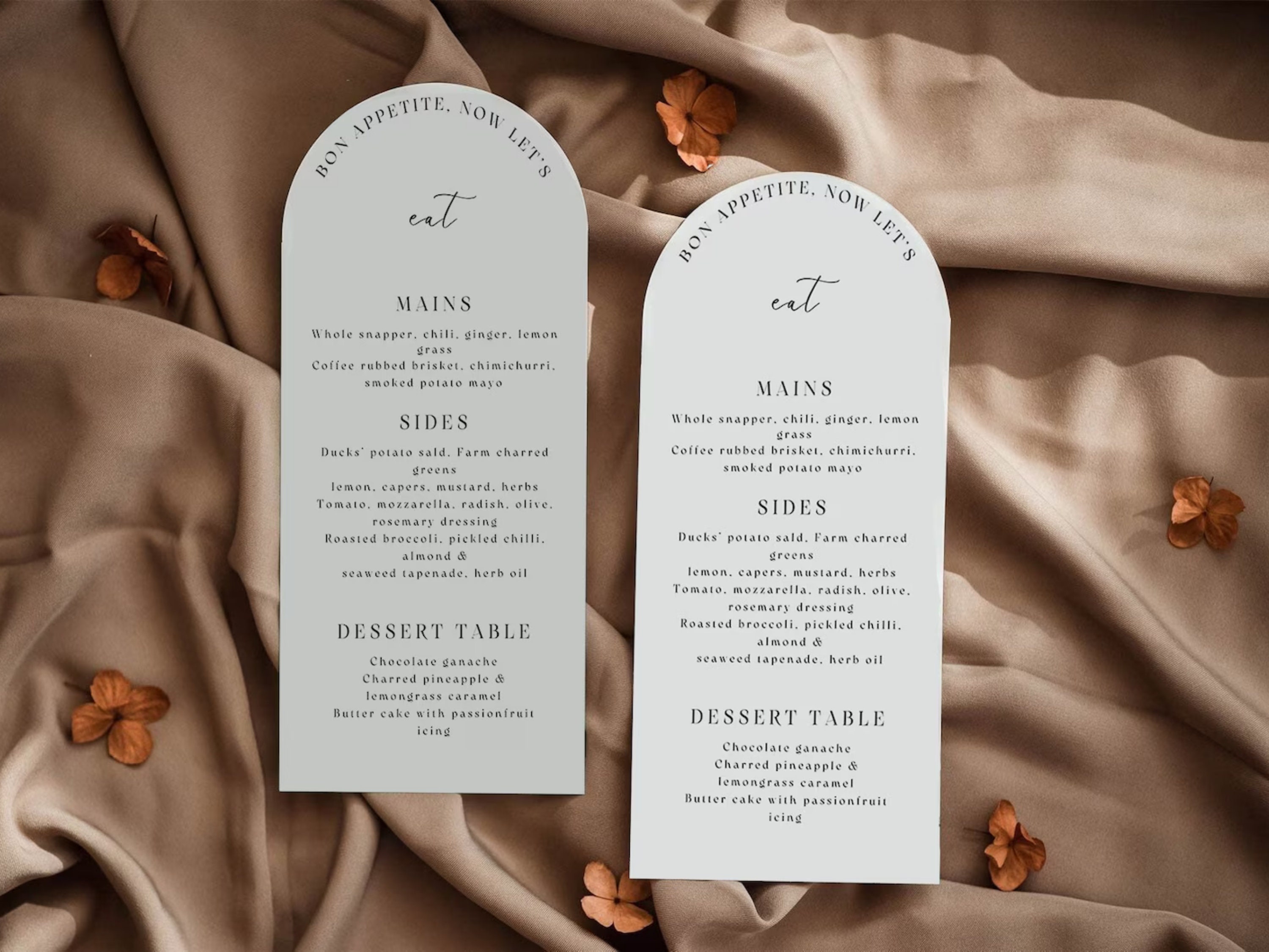Modern Bohemian Arched Dinner Menu Card Template Printable - Etsy