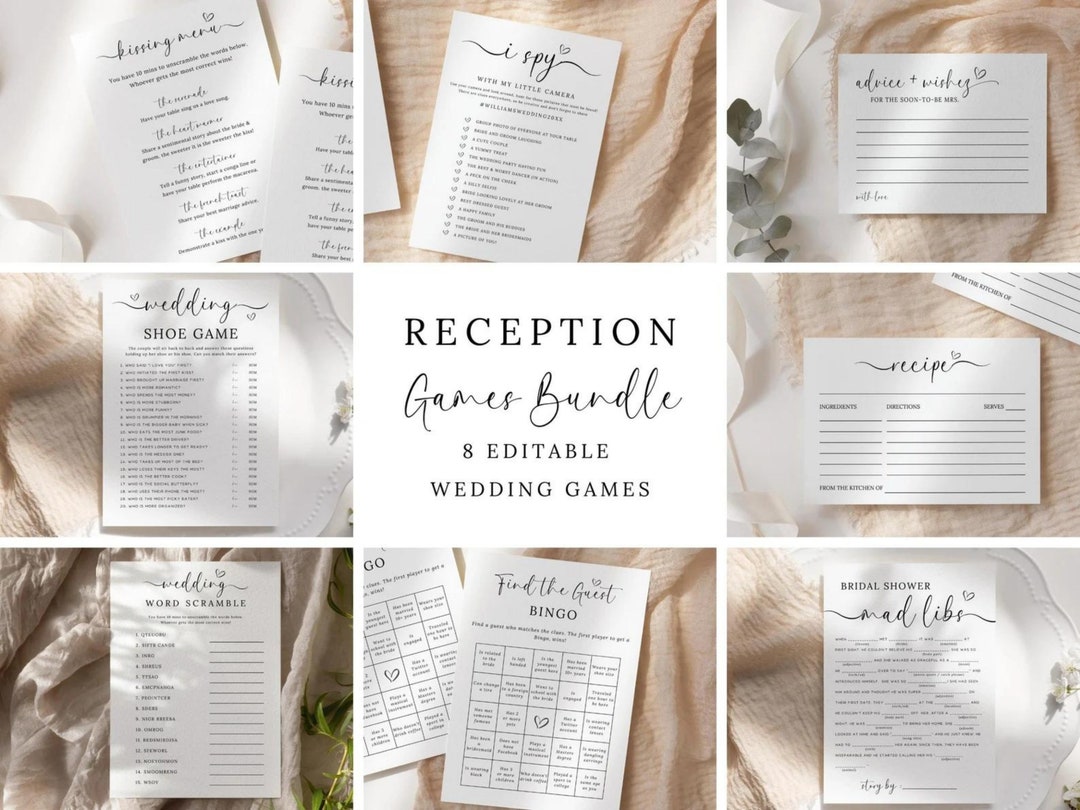 Wedding Games Bundle Wedding Reception Games Wedding Ice Breaker Games ...