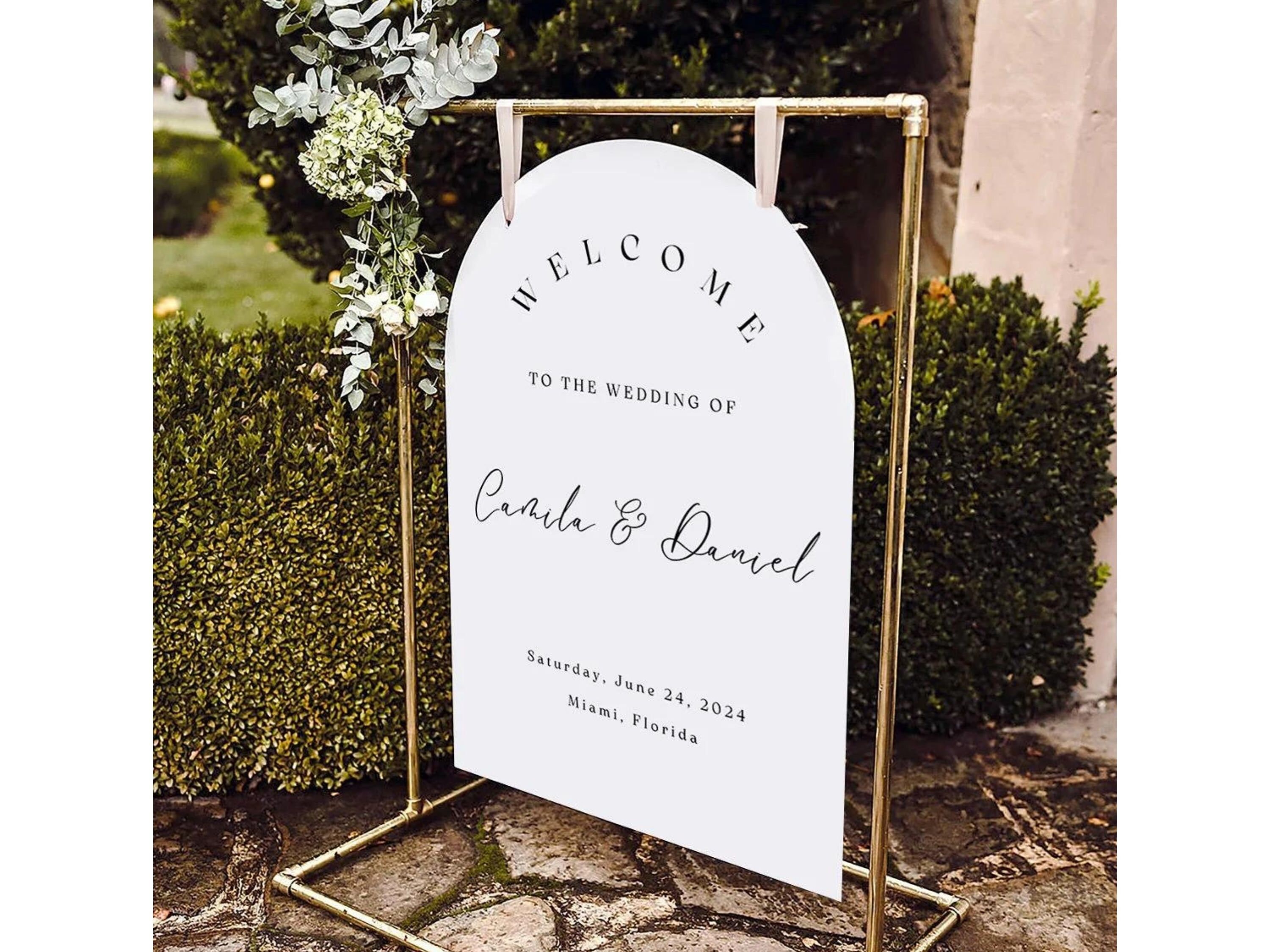 Wedding Welcome Sign Template, ARCHED Welcome Wedding Sign, Minimalist ...