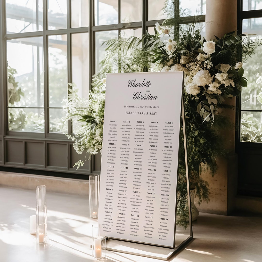 EDITABLE Wedding Seating Chart Template, Modern Minimalist, Our ...