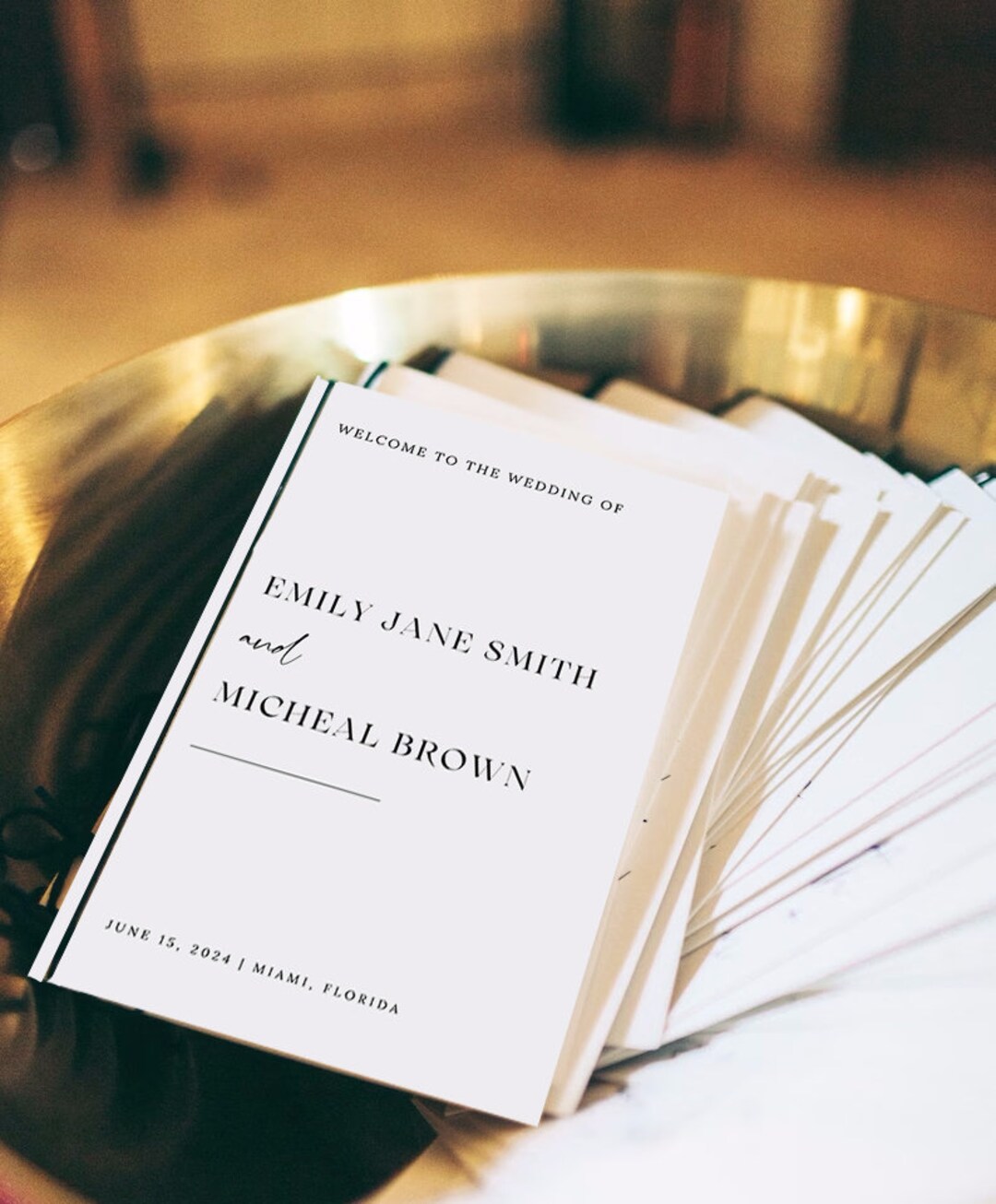 Modern Wedding Program Template, Foldable, Modern Wedding Program ...