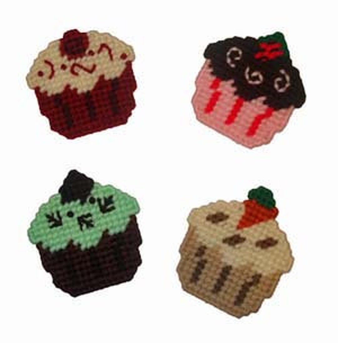 Gourmet Cupcakes Magnet Set Plastic Canvas PDF PATTERN ONLY **not ...