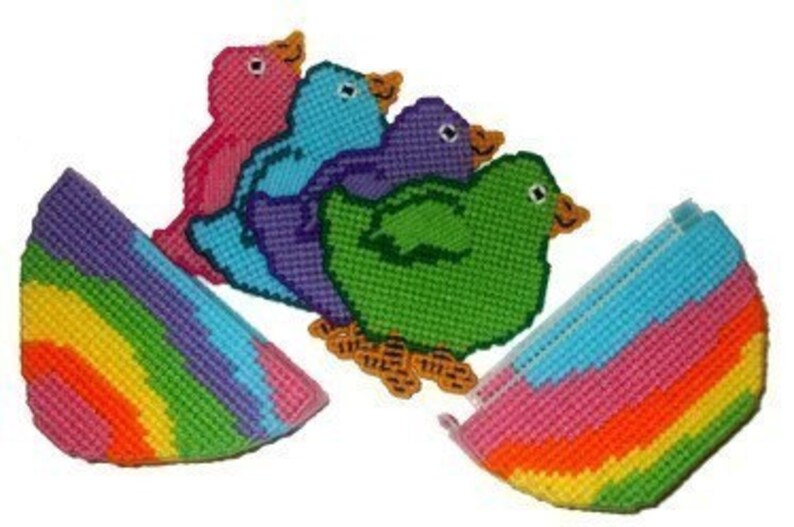 Easter Chicks Coaster Set Plastic Canvas PDF PATTERN ONLY **not ...