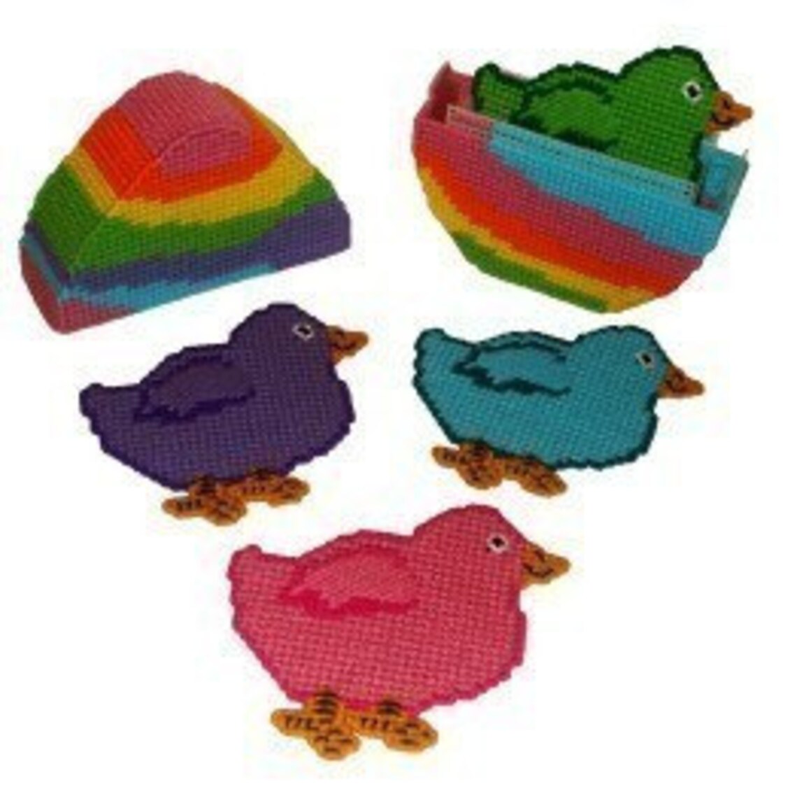 Easter Chicks Coaster Set Plastic Canvas PDF PATTERN ONLY **not ...