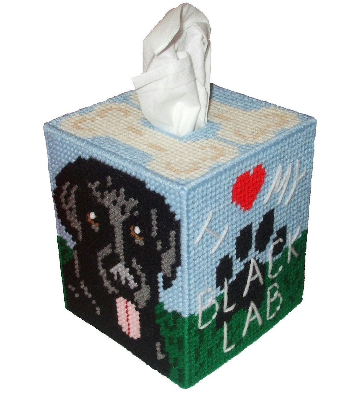 Black Labrador Tissue Box Cover Plastic Canvas PDF PATTERN ONLY **not ...