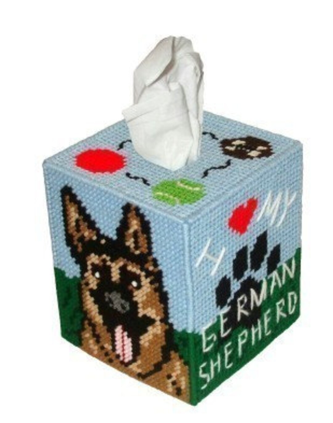 German Shepherd Tissue Box Cover Plastic Canvas PDF PATTERN ONLY **not ...