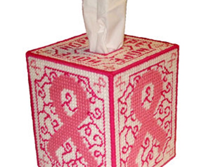 Breast Cancer Hope Tissue Box Cover Plastic Canvas PDF PATTERN ONLY not ...