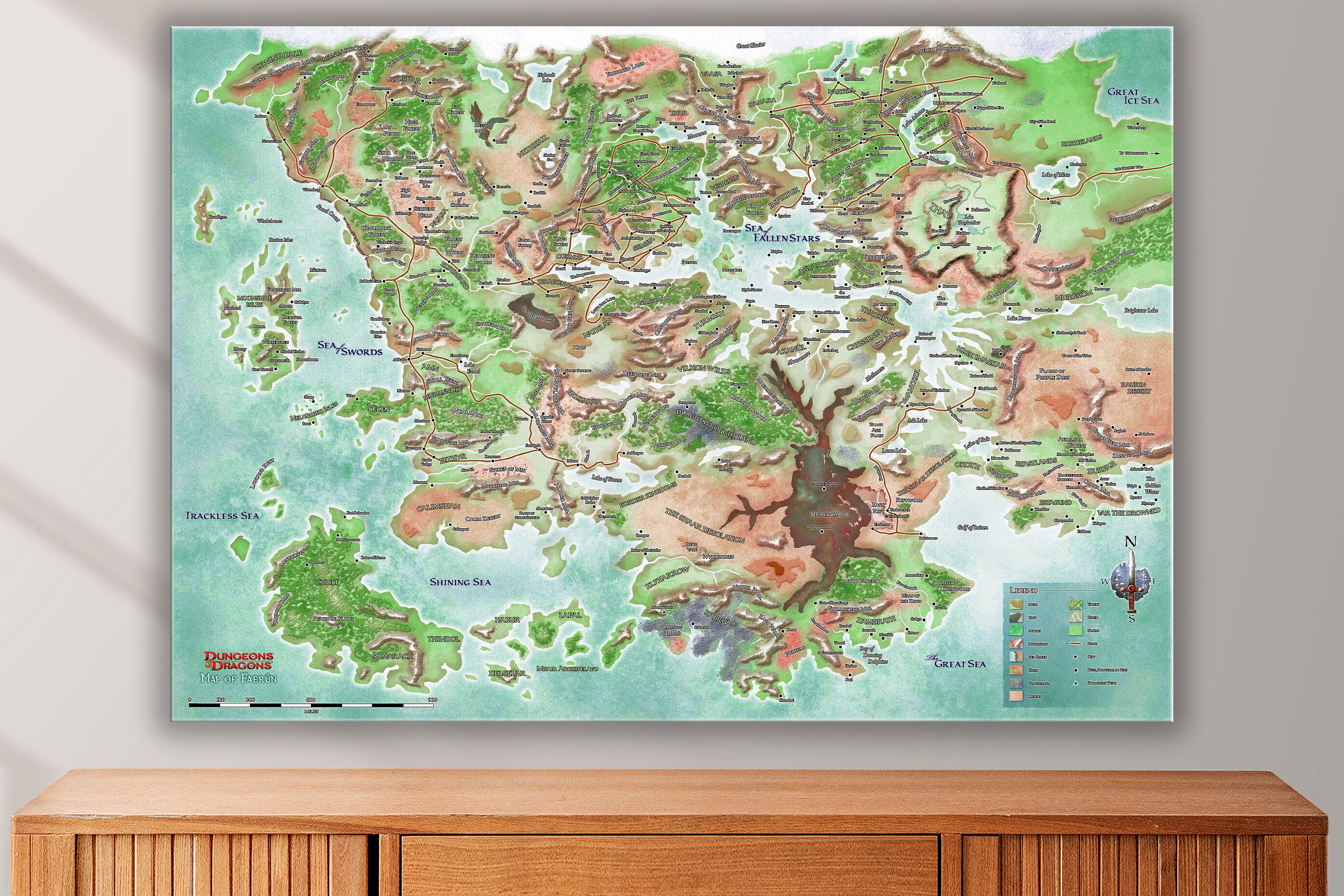 Dungeons & Dragons Faerun Canvas Print, Wall Art, Wall Decor, Fantasy ...