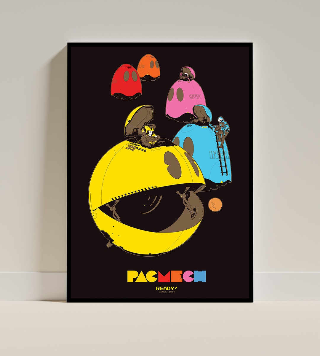 Pac-man Canvas Print, Blinky and Pinky Wall Art, Game Art Print, Video ...