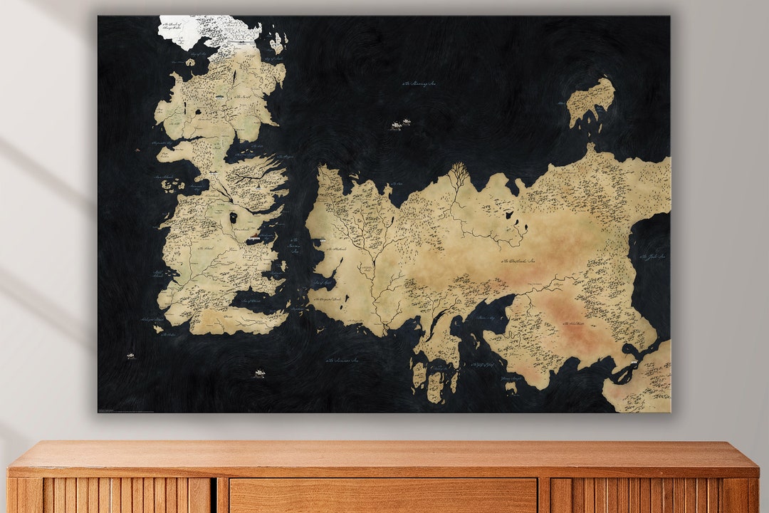 GOT Westeros Map Canvas Print, Best Movie Wall Art, Wall Decor ...