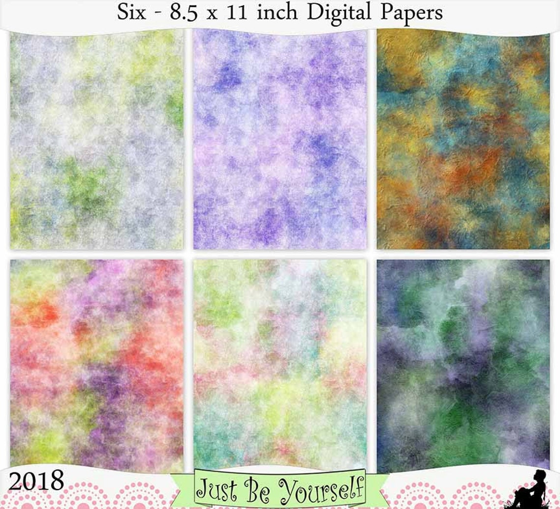 Pink Green Purple Blue Digital Background Prints Instant Download Set ...