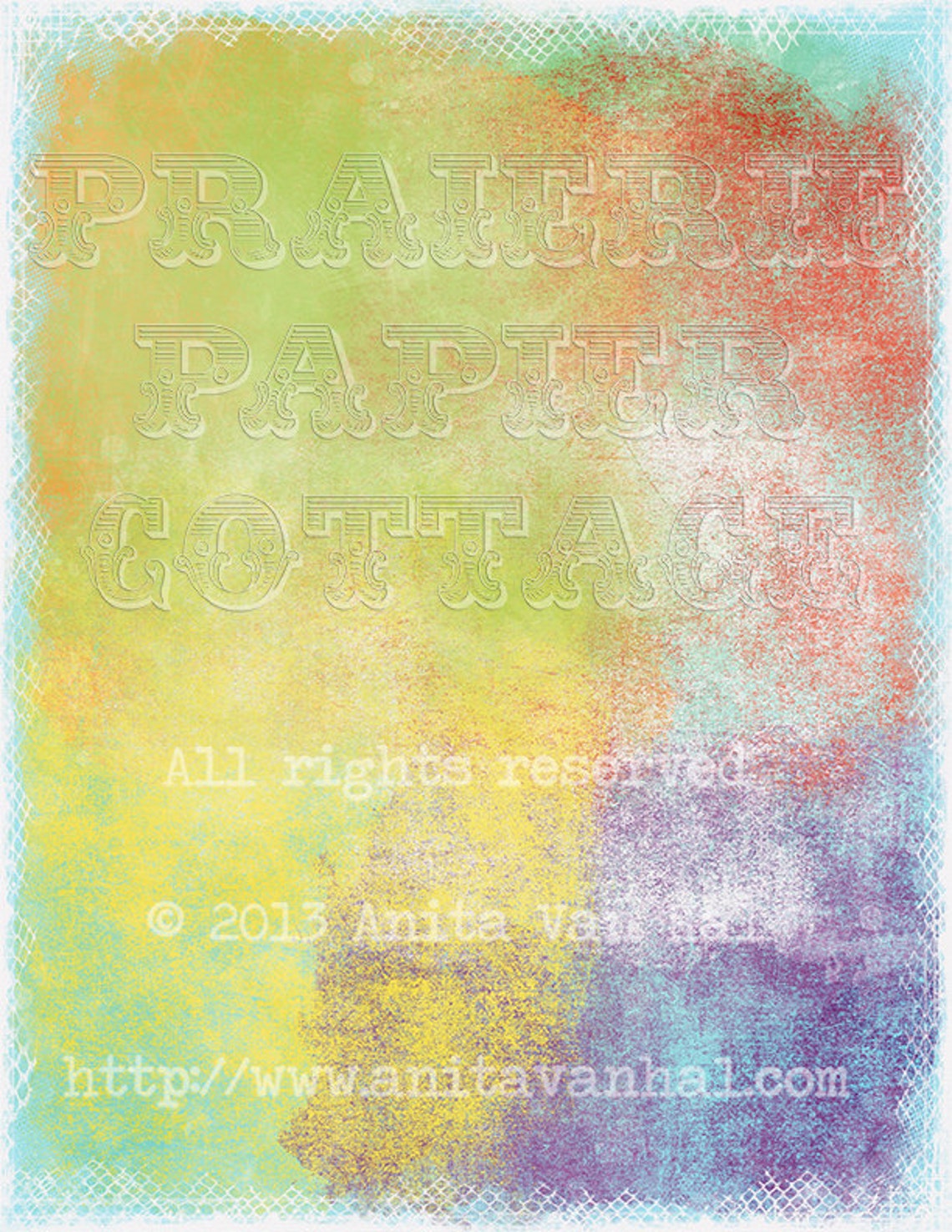 Shabby Orange Green Red Purple Yellow Blue Digital Printable Papers ...