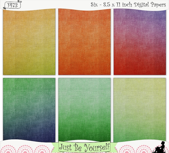 Ombre Burlap Printable Papers Instant Download Set of 6 8.5 | Etsy