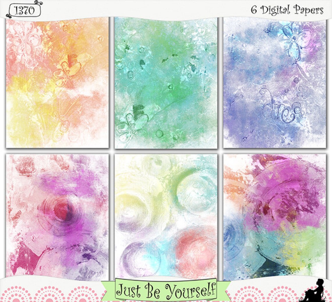 Instant Download Watercolors Digital Papers Set of 6 - 8.5 X 11 Inch ...