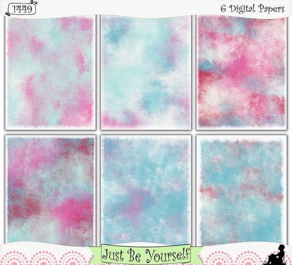 Distressed Pink and Blue Printable Digital Prints Instant - Etsy