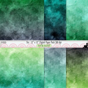 12 X 12 Inch Grungy Green and Purple Digitally Painted Scrapbook ...