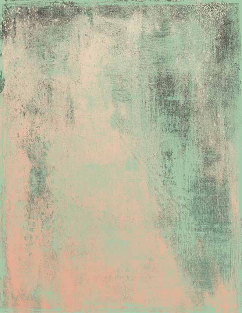 Distressed Mint Green and Peach Digital Cardstock Instant Download Set ...
