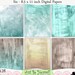Turquoise Brown Ombre Painted Digital Papers Instant Download Set of 6 ...