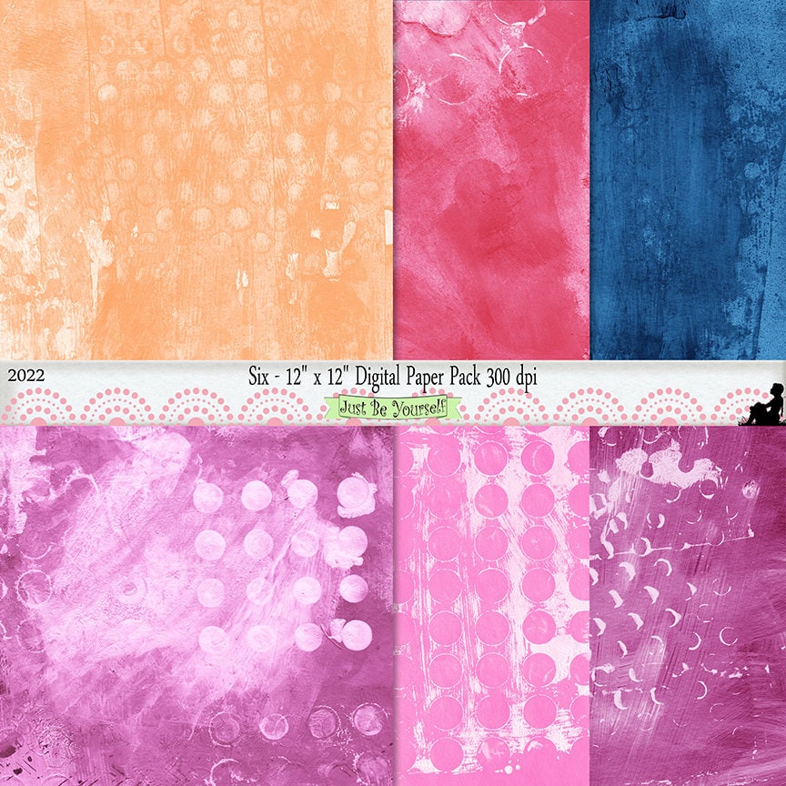 Orange and Gold in Blues Pink Kiran and Scrapbooking Set of 12 Crafts ...